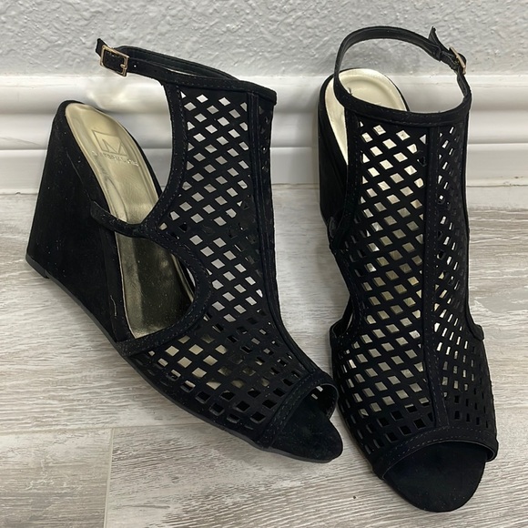 Material Girl | Shoes | Nib Material Girl Kinzley Black Faux Micro ...